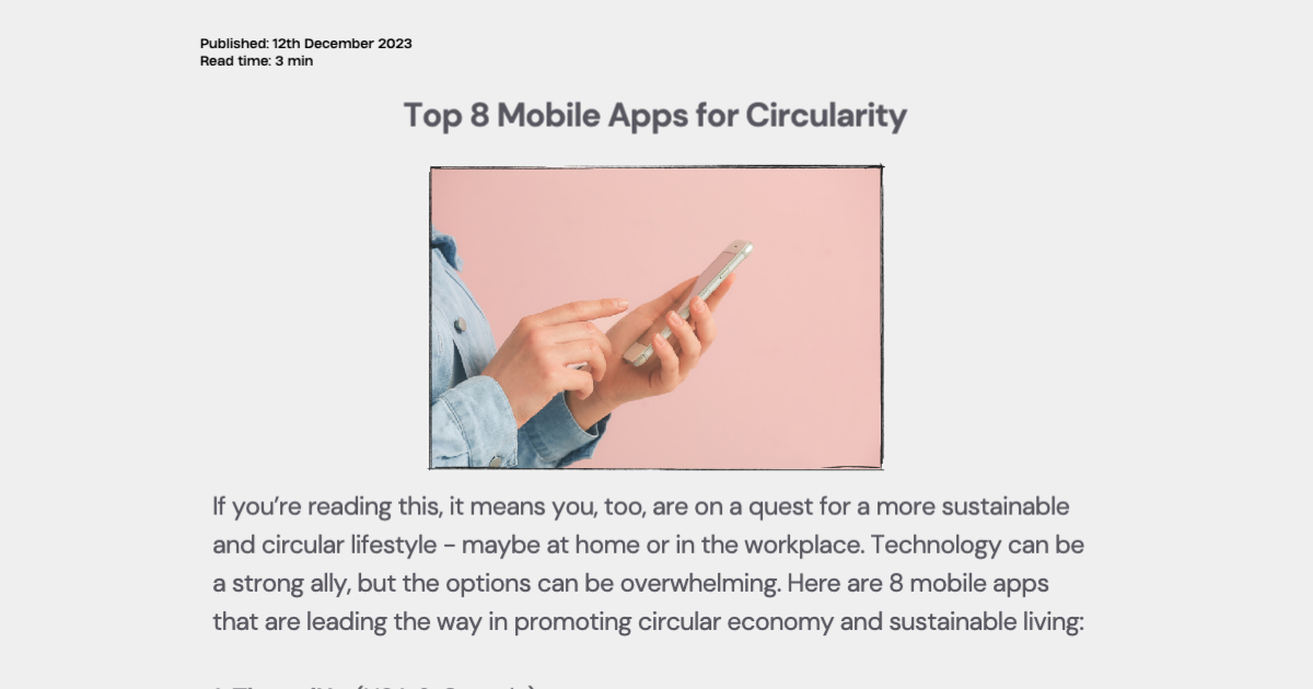 Blog - Top 8 Mobile Apps for Circularity